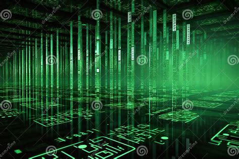 Virtual Binary Data Transfer In Network Abstract Background Stock Illustration Illustration Of