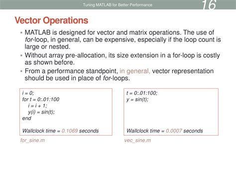 Ppt Tuning Matlab For Better Performance Powerpoint Presentation