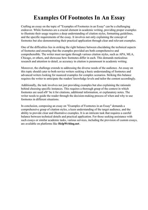 Examples Of Footnotes In An Essay Pdf