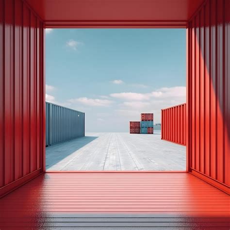 Premium Photo A Red Container With The Word Shipping On It