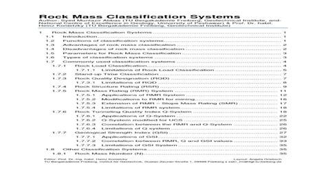 Pdf 10 Rock Mass Classification Systems Dokumentips