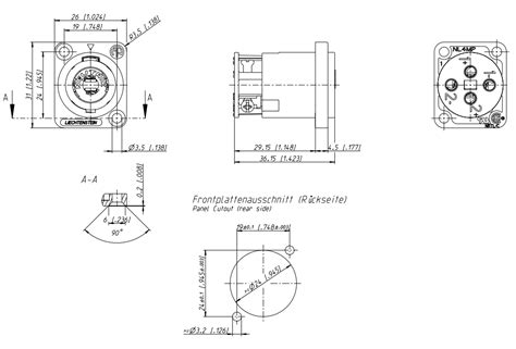 Neutrik Nl4mp St To Be Screwed 4 Pole Male Speakon Chassis Silver