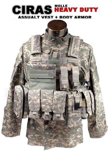 Ciras Heavy Duty Tactical Combat Armor Vest Acu