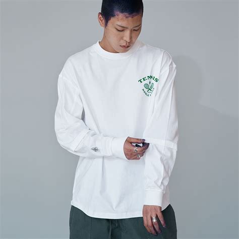 테니스 클럽 자수 그래픽 롱슬리브 Noble Lt B Cm 감도 깊은 취향 셀렉트샵 29cm
