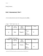Mhf4u Unit1 Assessment Part1 3 Pdf TVO ILC Daniyal Humayun Unit 1