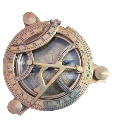 Brown Antique Brass Golden Sundial Compass Sun Clock Packaging Type