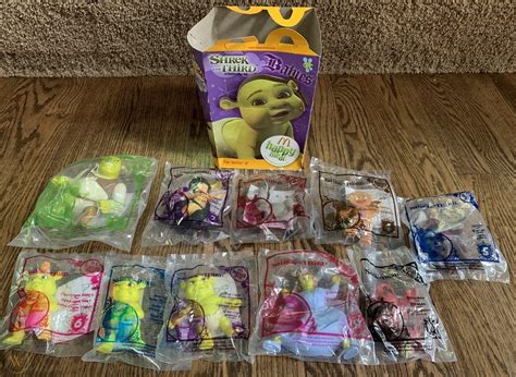 Shrek The Third 2007 Mcdonalds Happy Meal Toys Complete Set Of 10