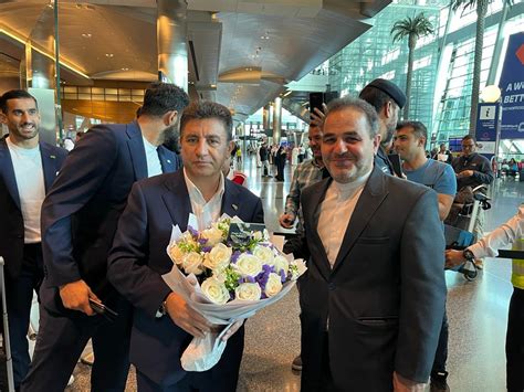 سفارت جمهوری اسلامی ایران دوحه استقبال نماینده سفارت جمهوری اسلامی ایران از تیم ملی کشورمان