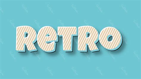 Vintage Striped 3d Text Effect Vector File Illustrator Premium