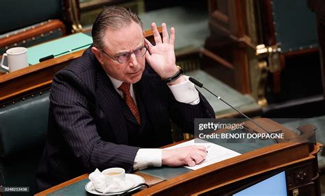 Prime Minister Bart De Wever Pictured During The Debate On The News