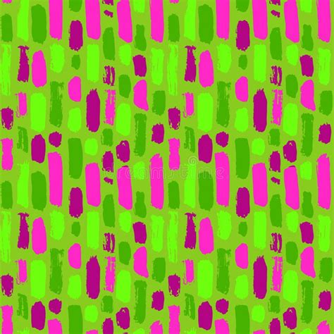 Dry Brush Lines Seamless Vector Green Pattern Stock Vector
