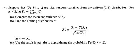 solved 4 suppose that {u1 u2 } are i i d random