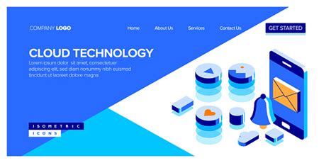 클라우드 기술 아이소메트릭 웹 배너 개념 및 3차원 디자인 등측투영법에 대한 스톡 벡터 아트 및 기타 이미지 등측투영법 데이터베이스 아이콘 Istock