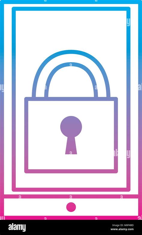 Degraded Line Close Padlock Object Inside Smartphone Technology Stock Vector Image And Art Alamy