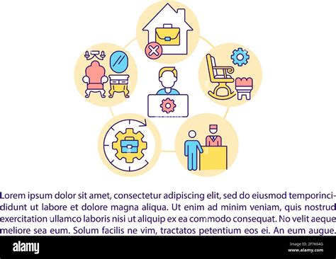 Private Offices For Remote Workers Concept Line Icons With Text Stock Vector Image Art Alamy
