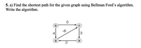 5 a find the shortest path for the given graph using bellman ford s