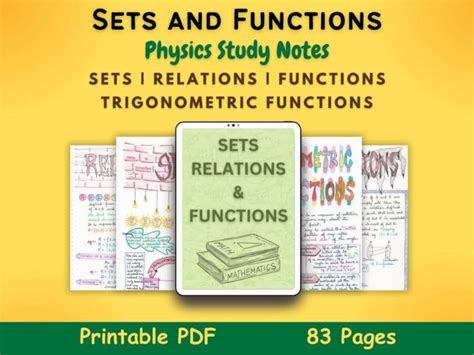 Sets Relations And Functions Aesthetic Notes For High School Grade