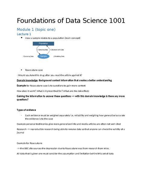 Data Science 1001 Not Completed Notes Foundations Of Data Science 1001 Module 1 Topic One