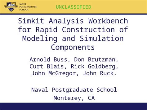 Ppt Simkit Analysis Workbench For Rapid Construction Of Modeling And Simulation Components
