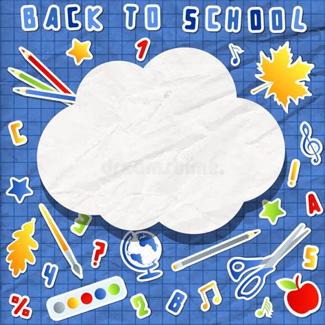 Set Of School Elements With Speech Bubble Stock Vector Illustration