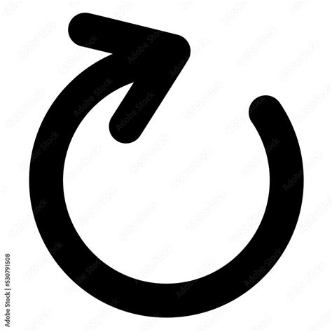 Clockwise Arrow Icon Black Curved Circular Arrow Indicating Circular Rotation Direction