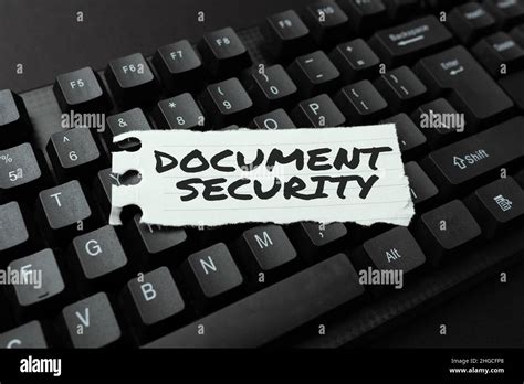 Conceptual Display Document Security Business Showcase Maintenance Of Security Of All Of The