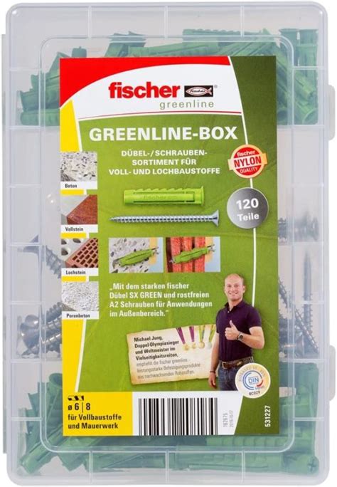 Amazon: Fischer Meister-Box Greenline SX + A2 Dübelset mit 120 Teilen ...