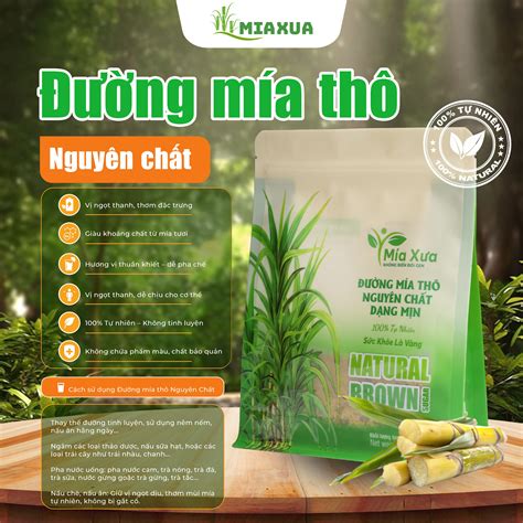 Combo 3kg Đường Mía Thô Nguyên Chất