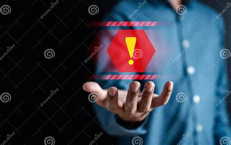 System Warning Caution Sign For Notification Error And Maintenance Concept Cyber Attack On