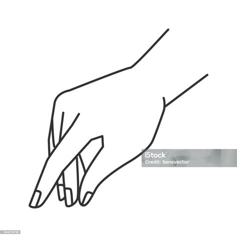 돈을 세는 손 제스처 고립 된 엄지 손가락과 검지 손가락 움직임 비언어적 의사 소통 신체 언어 기호 여성 팔과 손목 완벽한 매니큐어가있는 손톱 1위에 대한 스톡 벡터 아트