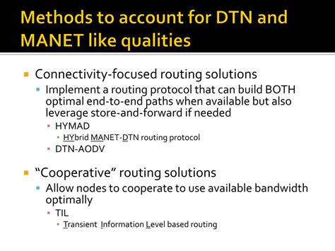 Ppt Hybrid Architectures Networks Exuding Both Dtn And Manet Characteristics Powerpoint