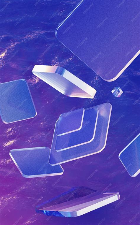 Premium Photo Gradient Glasses And Cubes 3d Rendering