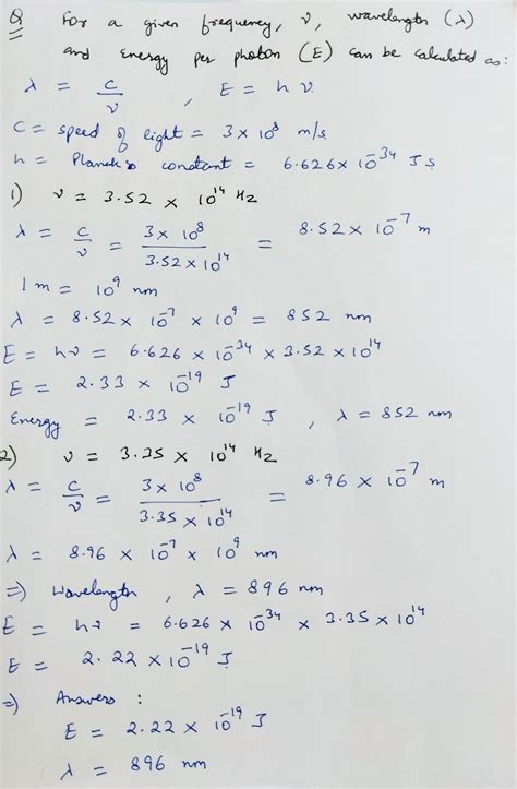 Solved The Emission Spectrum Of Cesium Contains Two Lines Whose Course Hero
