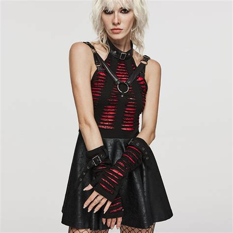 Womens Gothic Spider Mesh Splice Ripped Gloves Wholesale