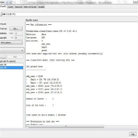 Test Set Screenshot Of Applying C45 J48 Classifier Weka Download