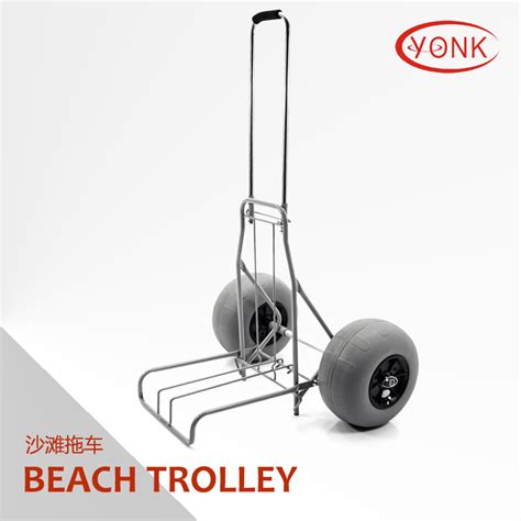 Folding Beach Cart Beach Trolley With Large 12 Inch Balloon Tires For