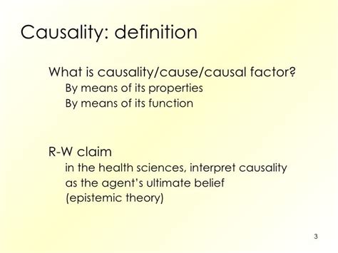 Causality Epidemiology