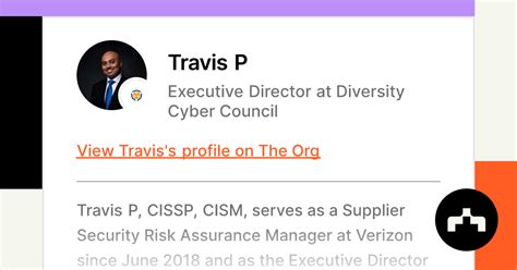 Travis P Executive Director At Diversity Cyber Council The Org