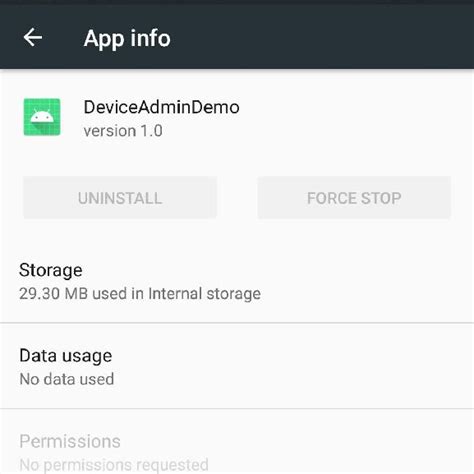an example of an app disabling both the force stop and uninstall