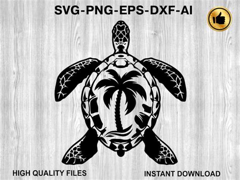 Tribal Sea Turtle Svg 2 Turtle Palm Svg Sea Turtle Svg Sea Etsy