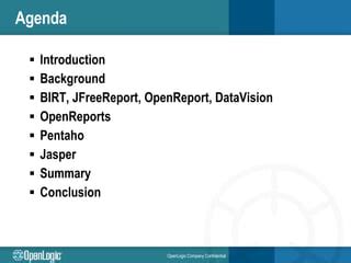 Open Source Reporting Tool Comparison PPT