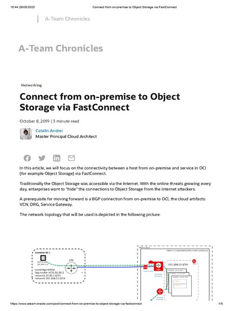 Connect From On Premise To Object Storage Via Fastconnect Pdf