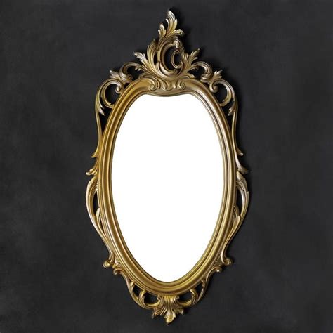 Ornate Gold Mirror Large Oval Vanity Mirror With Acanthus Leaf Details