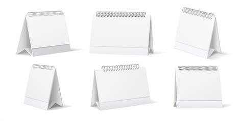 Premium Vector Desk Calendar Realistic Table Stand Mockup With Pages