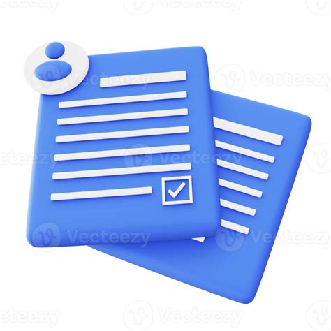 3d Illustration Icon Of Blue Business Document File 25006368 Png