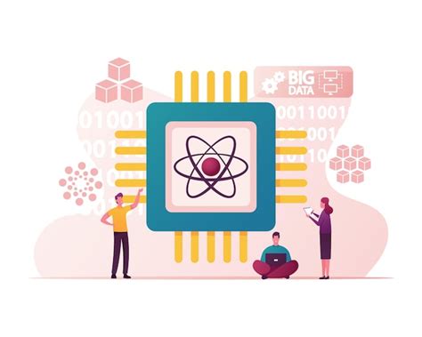 Premium Vector Quantum Computing Illustration