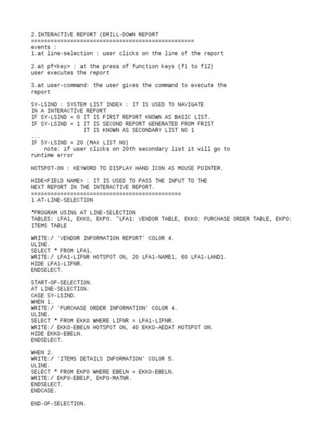 Interactive Report In Abap Pdf Software Engineering Computer Engineering