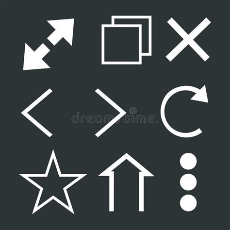 Browser Window Icon Set Stock Illustration Illustration Of White