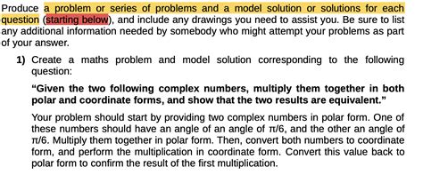Solved Produce A Problem Or Series Of Problems And A Model Chegg Com