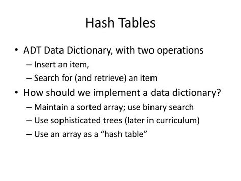 Ppt Hash Tables Powerpoint Presentation Free Download Id2775937